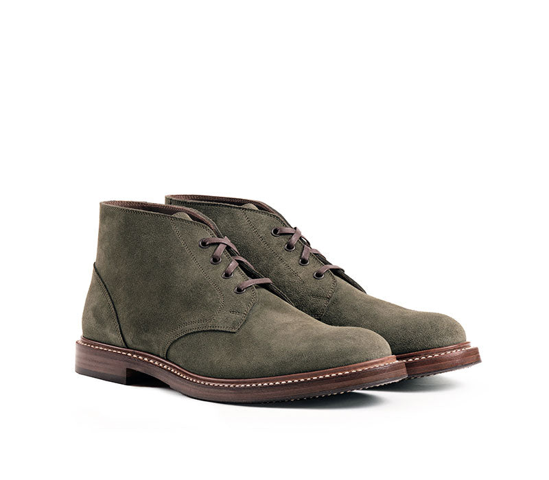 THE STEADFAST CHUKKA BOOTS / JAPANESE SUEDE OLIVE – John Lofgren Bootmaker